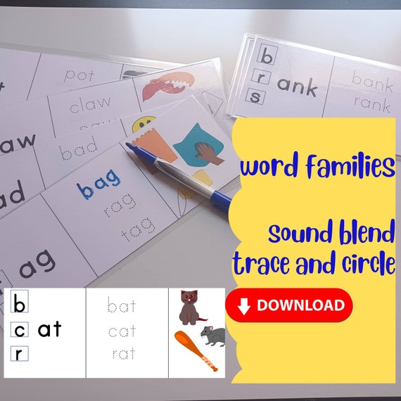 Word Family Activity Cards Phonics Kindergarten and 1st - Etsy