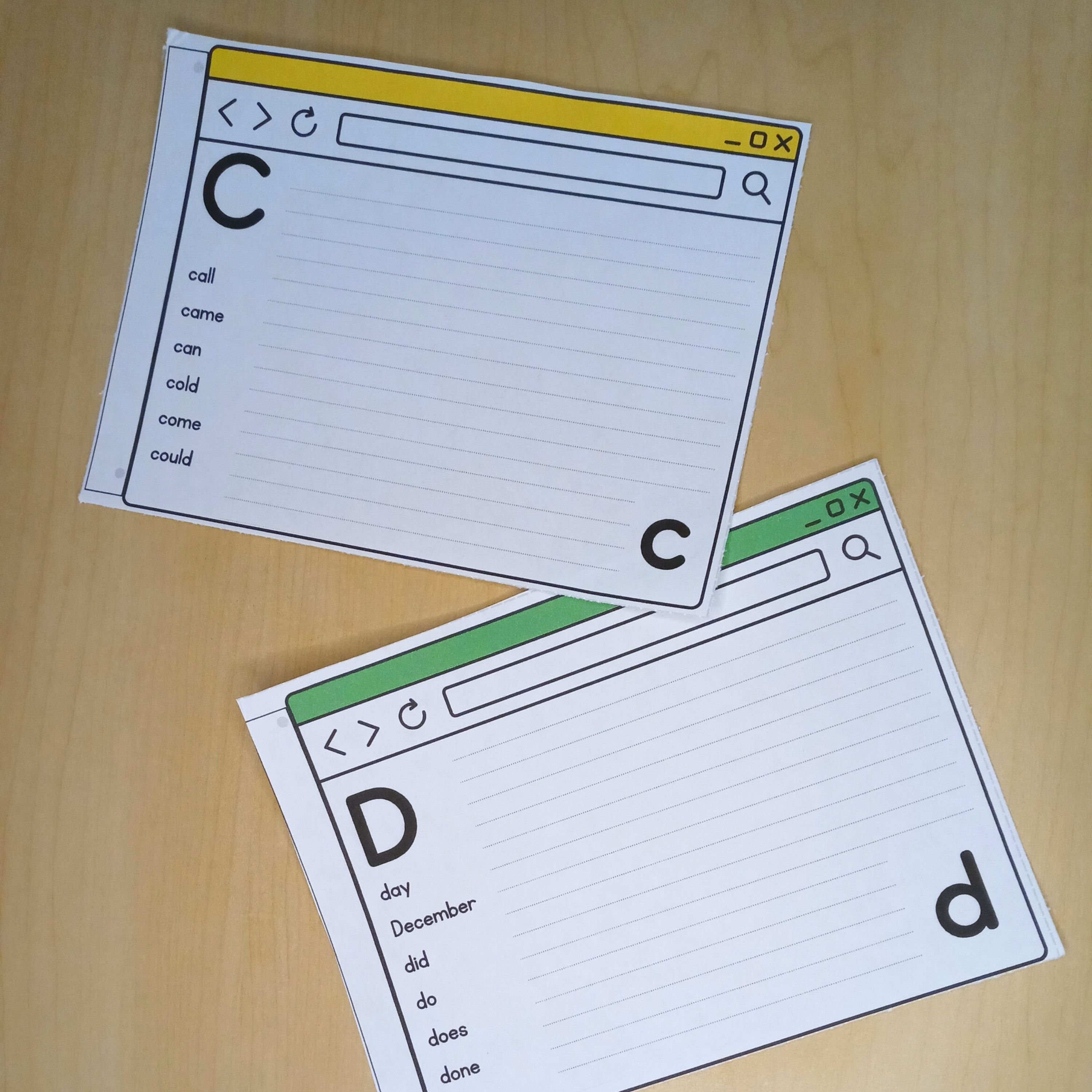 Printable Vocabulary and Word Bank List Writing Journal-word Lists for ...