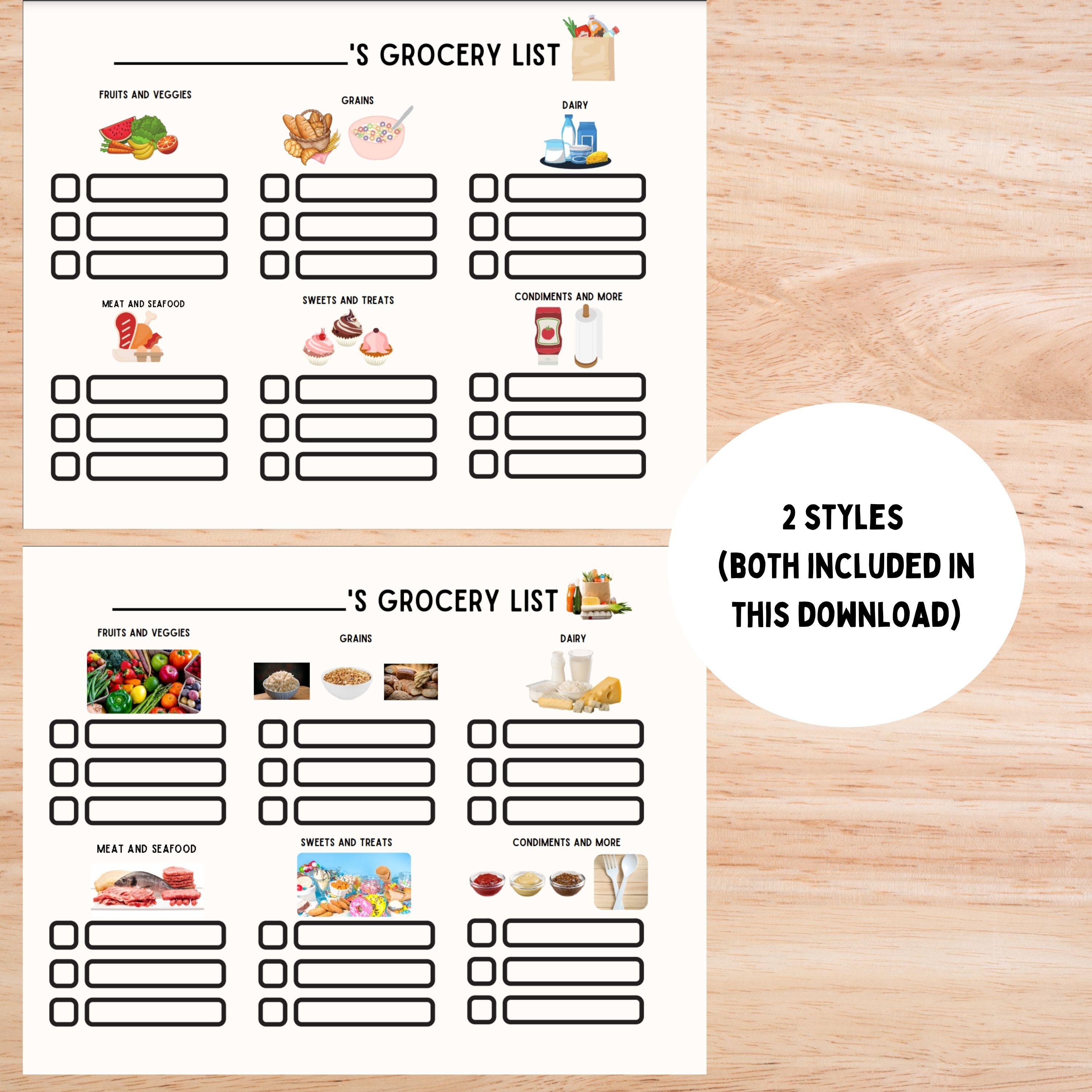 Kids Grocery List and Sequence Activity- Toddler and Preschool, Life ...