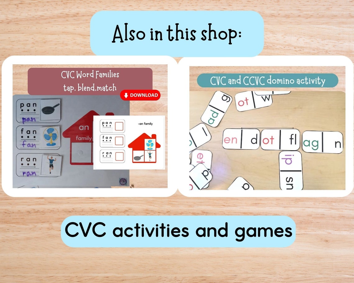 CVC Tap and Read Flash Cards Learn to Read Phonics Printable for ...