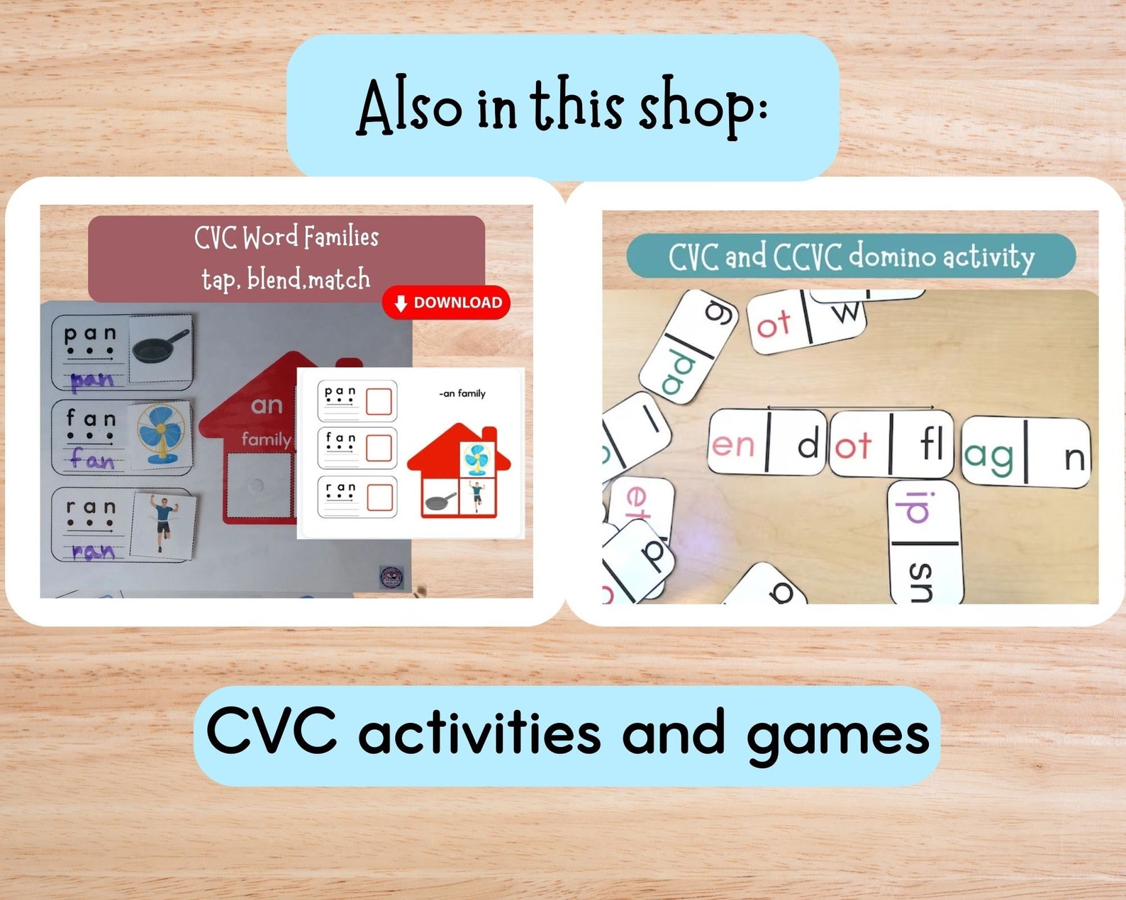 CVC Tap and Read Flash Cards Learn to Read Phonics Printable for ...