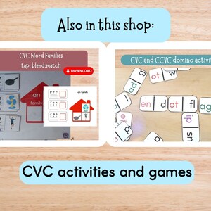 CVC Tap and Read Flash Cards- Learn to Read- Phonics Printable for ...