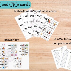 CVC and Cvce Printable Phonics Bundle- for Kindergarten and 1st Grade ...