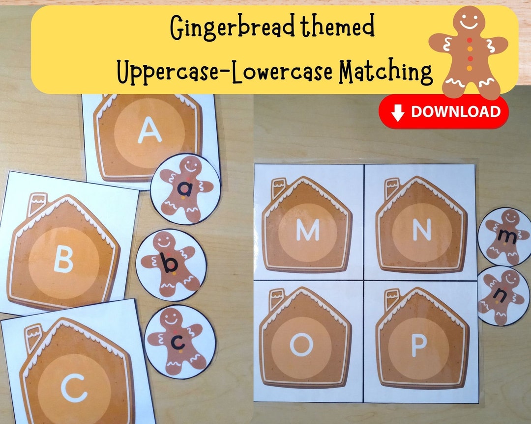 Printable Uppercase-lowercase Gingerbread Match- for Preschool and ...