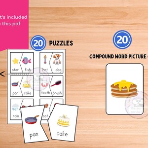 Compound Words Printable Puzzle | 1st & 2nd Grade, Task Cards for ELA ...