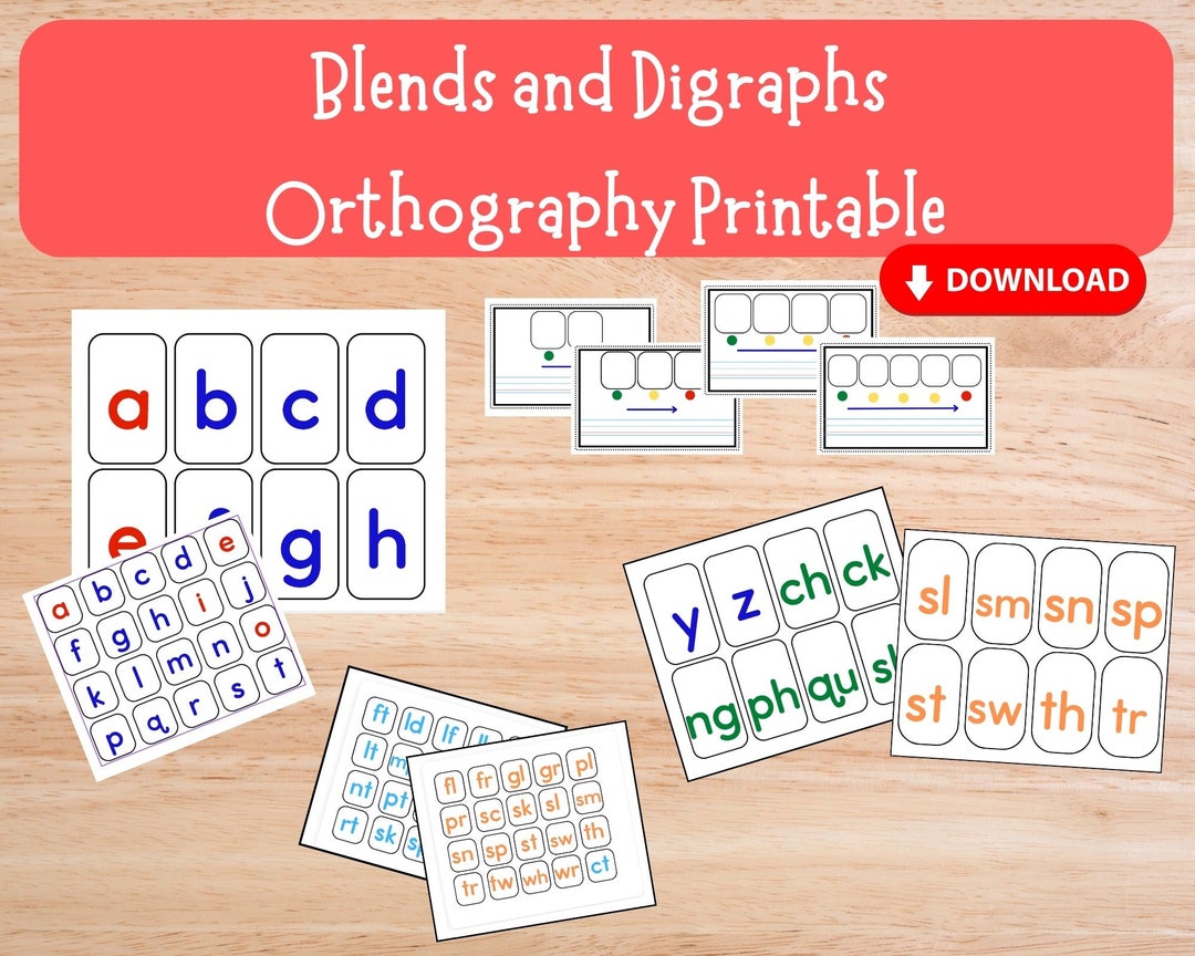 Orthographic Mapping Printable-blends and Digraphs for Kindergarten ...