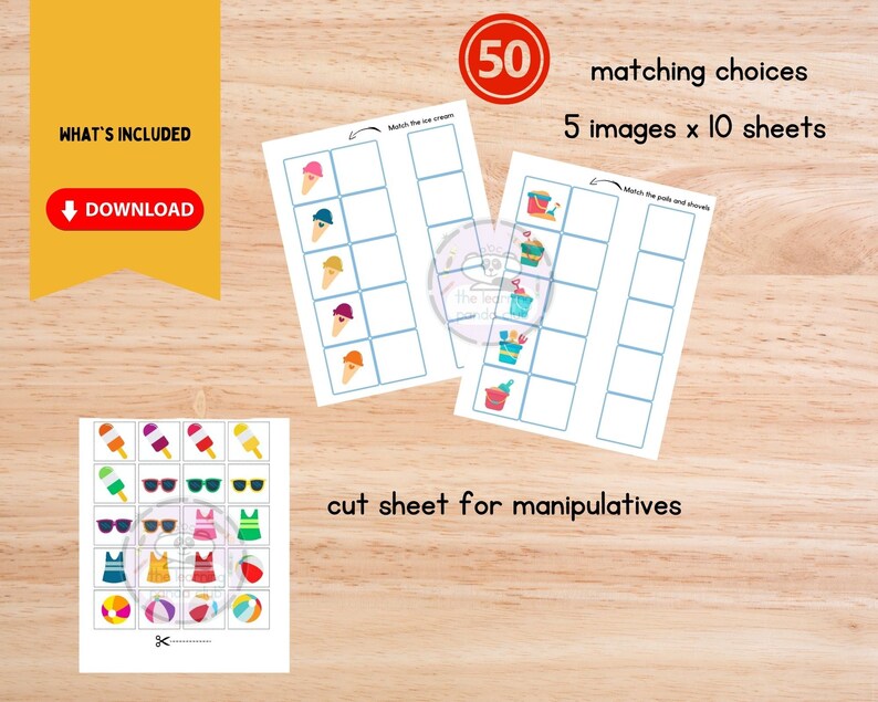 Object Matching Printable-summer Theme for Toddler Preschool - Etsy