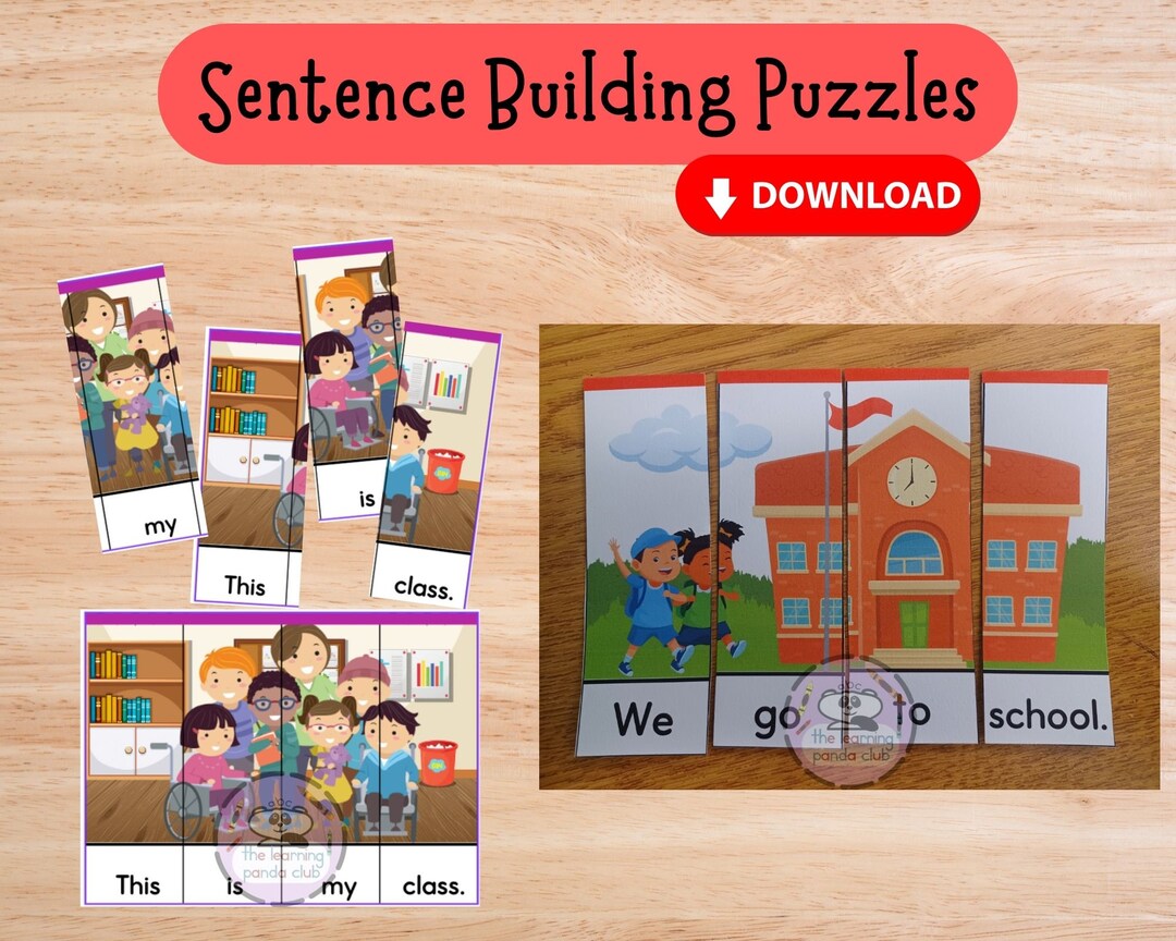 Sentence Building Printable- Sentence Writing Activity and Make a ...