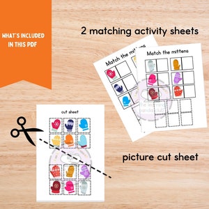Matching Activity for Preschool and Kindergarten- Mitten Theme ...