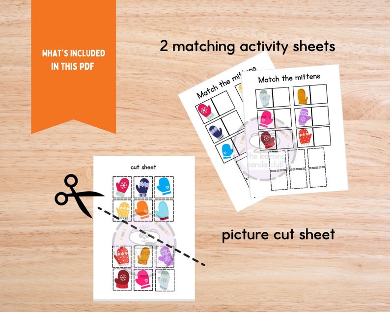 Matching Activity for Preschool and Kindergarten- Mitten Theme ...