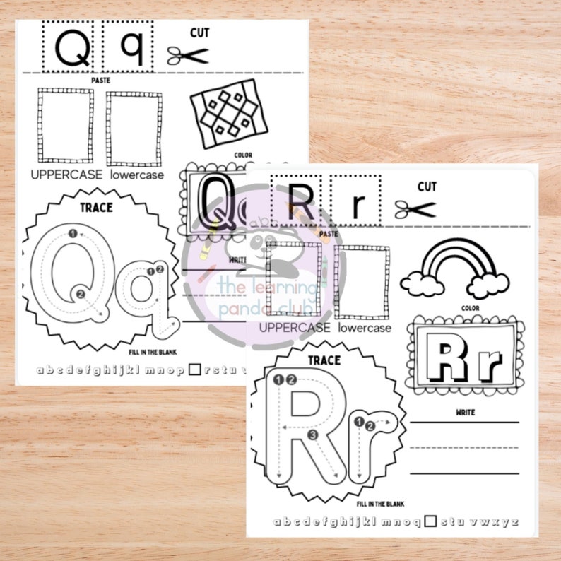 Alphabet Worksheets- Cut, Paste, Match, and Playdough Mat. for ...