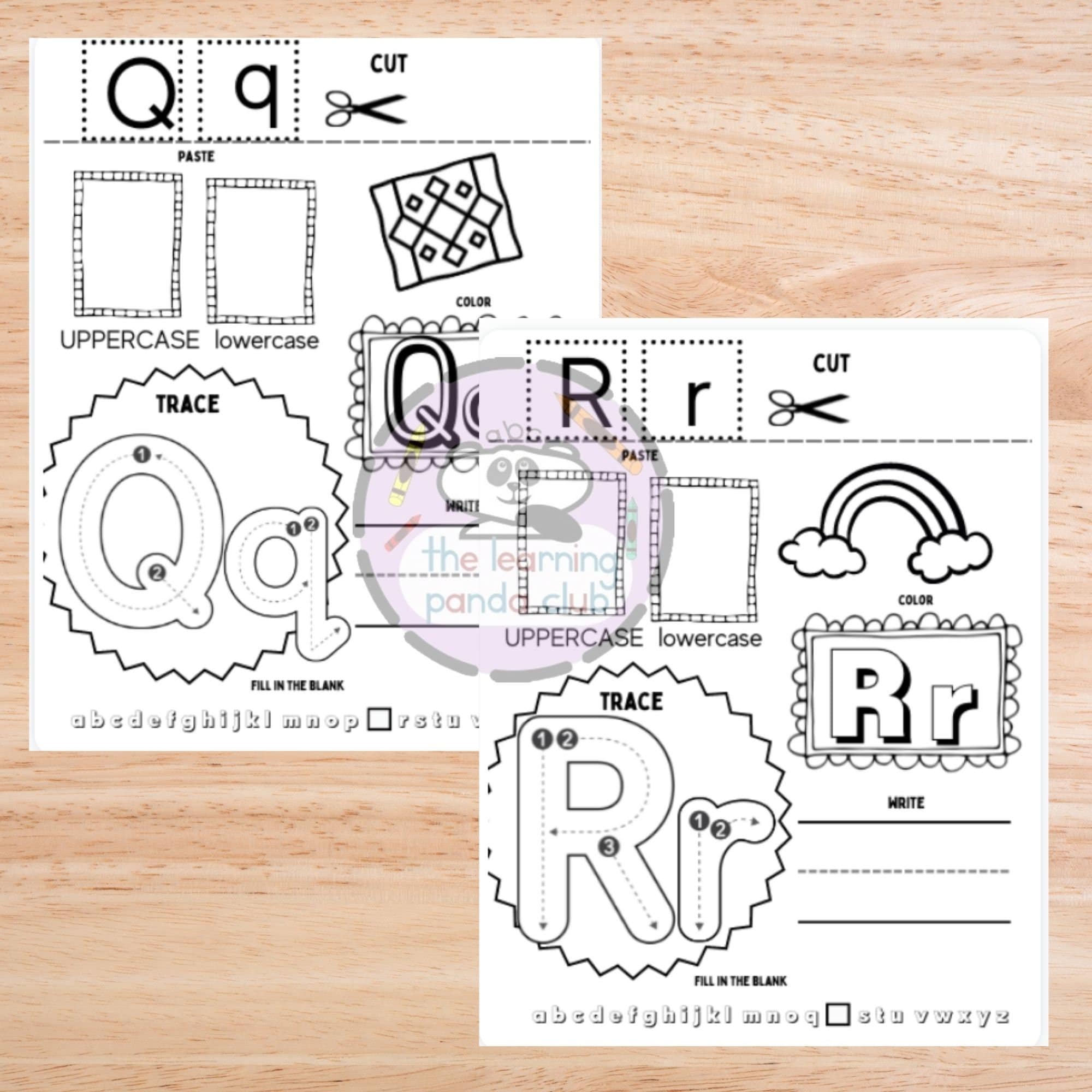 Alphabet Worksheets- Cut, Paste, Match, and Playdough Mat. for ...