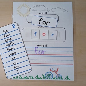 Printable Sight Word and CVC Builder- Read It, Build It, Write It, Fry ...