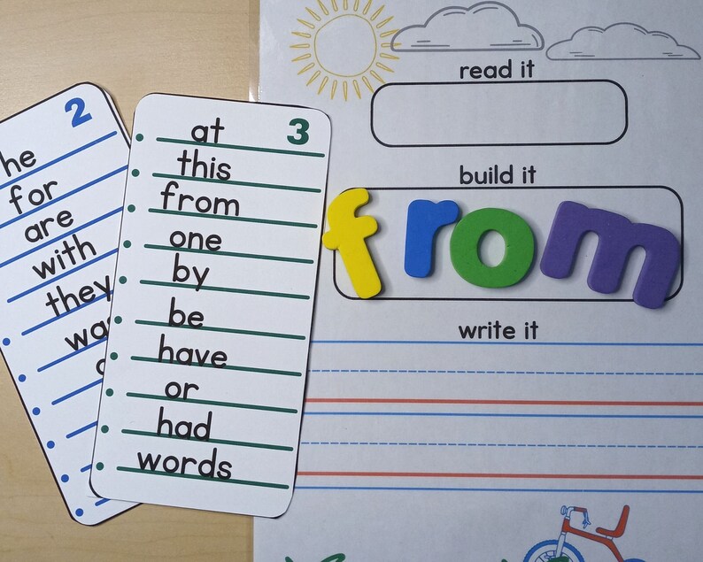 Printable Sight Word and CVC Builder- Read It, Build It, Write It, Fry ...