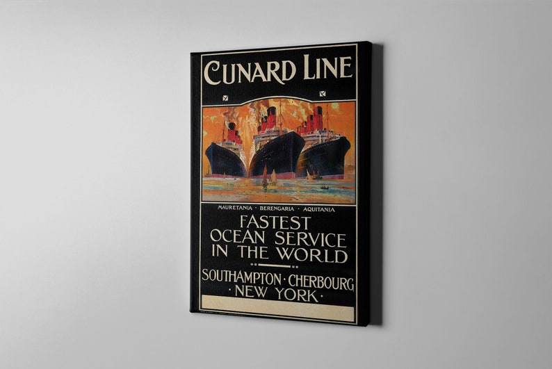 Cunard Line Travel Poster - Etsy