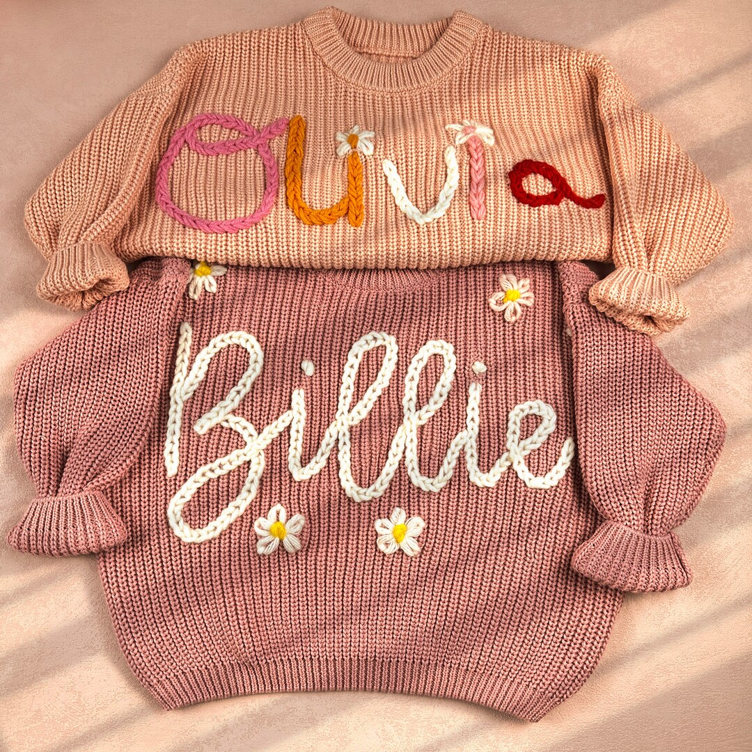 Custom Baby Sweater With Name,personalized Name Baby Sweater, Knit Baby ...