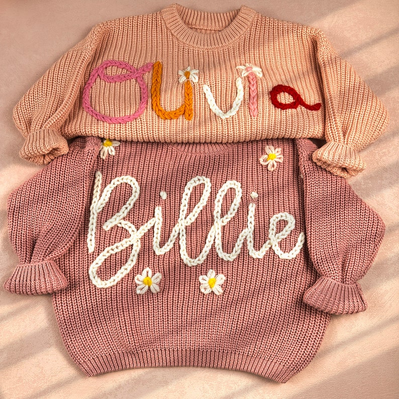 Custom Baby Sweater With Name,personalized Name Baby Sweater, Knit Baby ...