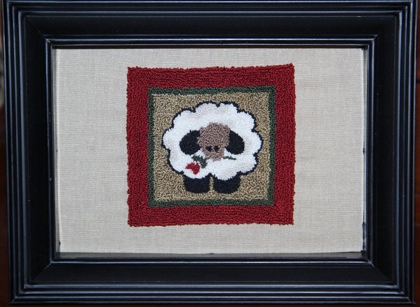 Plump Sheep Punch Needle Artwork in Black Frame - Etsy