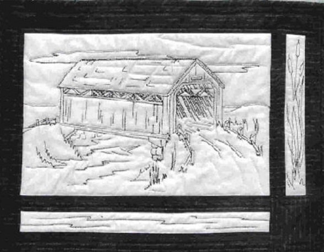 Covered Bridge Embroidery Pattern - Etsy