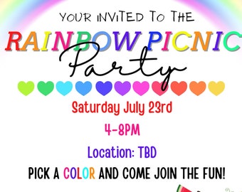 Rainbow Theme Party - Etsy