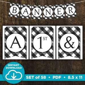 Buffalo Plaid Printable Banner, Christmas, Thanksgiving Fall Decor ...