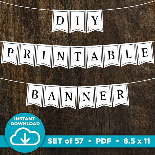 Cute Printable Banner Birthday Party Shower Decoration - Etsy
