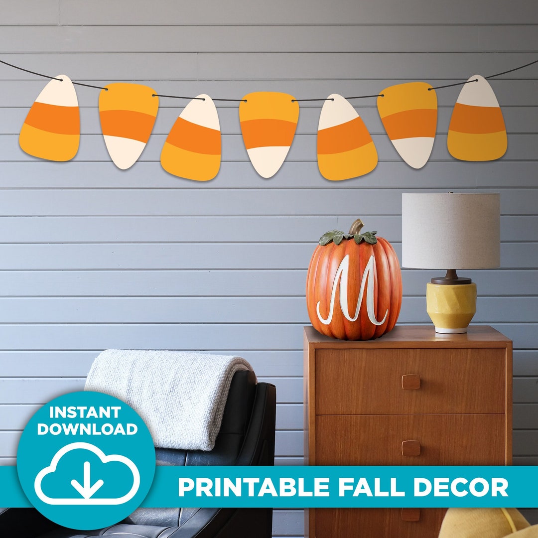 Candy Corn Printable Garland / DIY Halloween Decoration / Fun Autumn ...