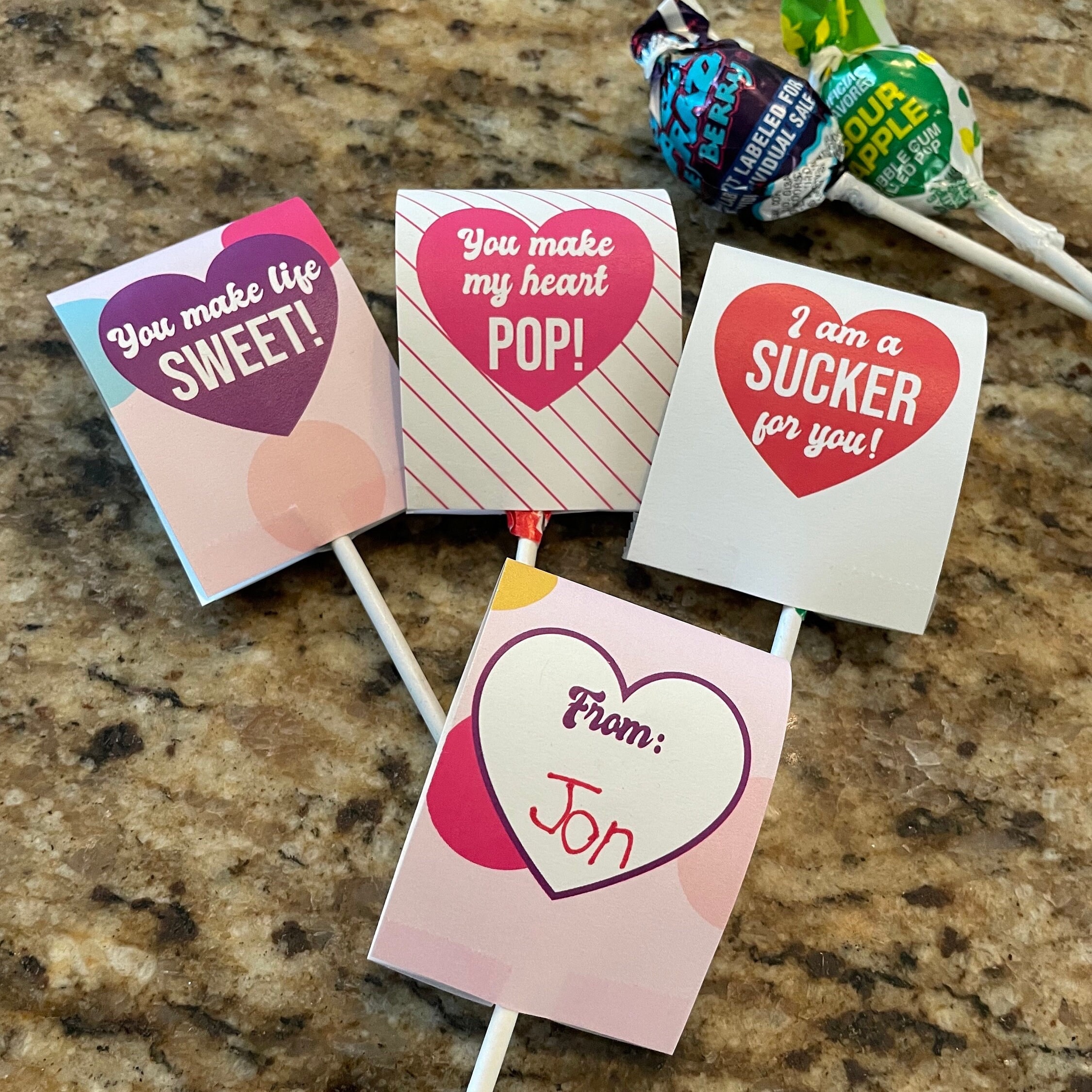 Cute Printable Lollipop Valentine, Valentine's Day Candy Exchange ...