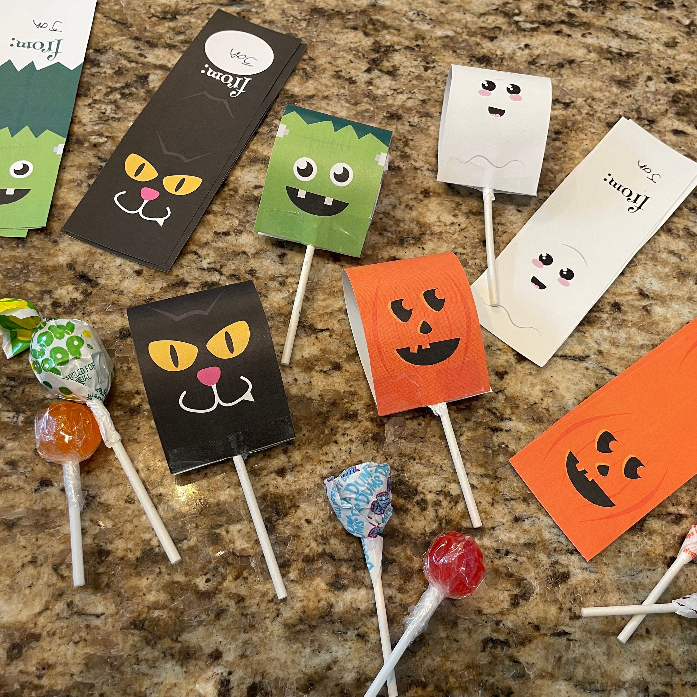 Cute Printable Halloween Lollipop Wraps, Trick or Treat Character Candy ...