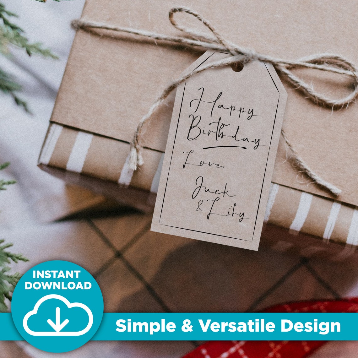DIY Printable Gift Tags, Simple Hang Tag (PDF Download) - Etsy