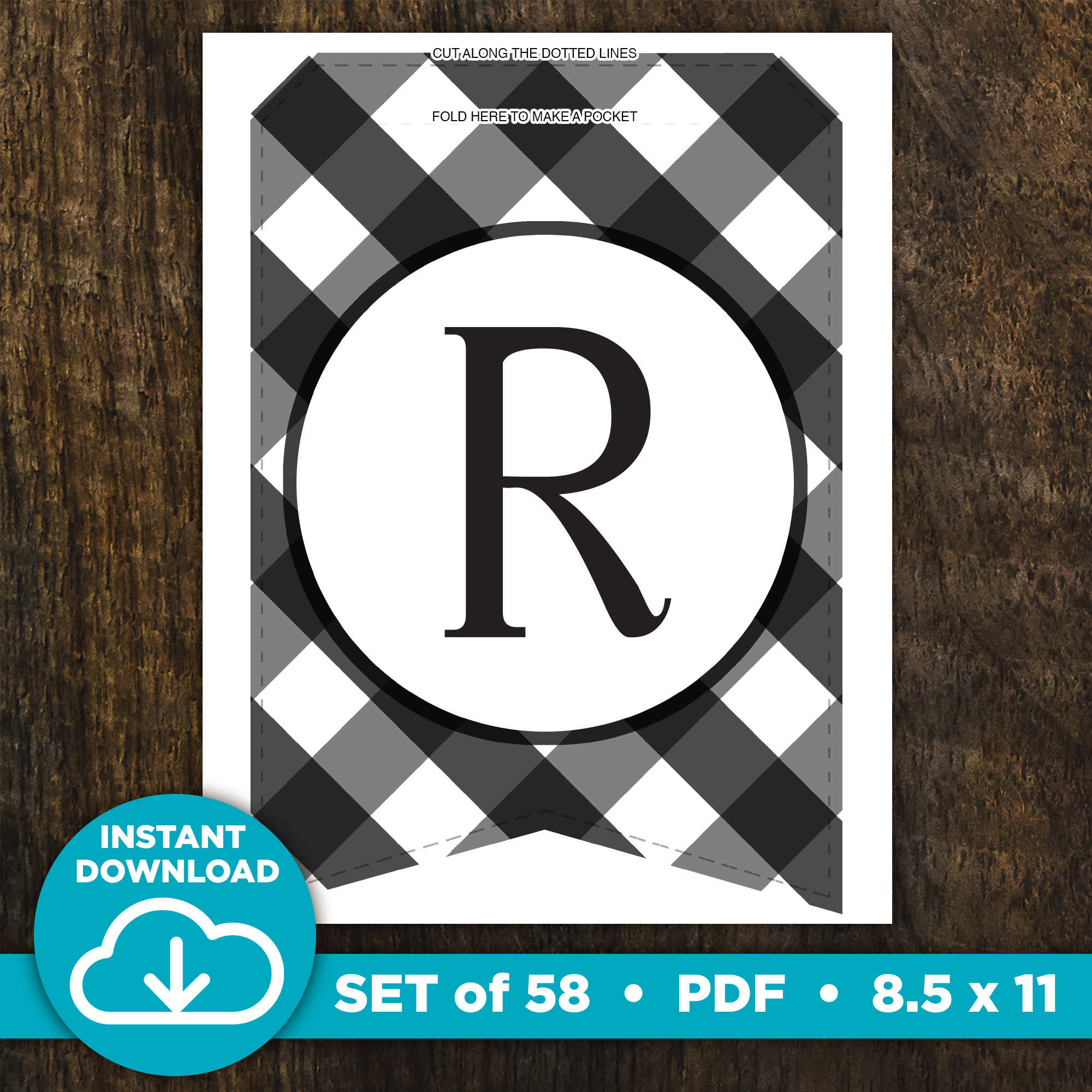 Buffalo Plaid Printable Banner, Christmas, Thanksgiving Fall Decor ...