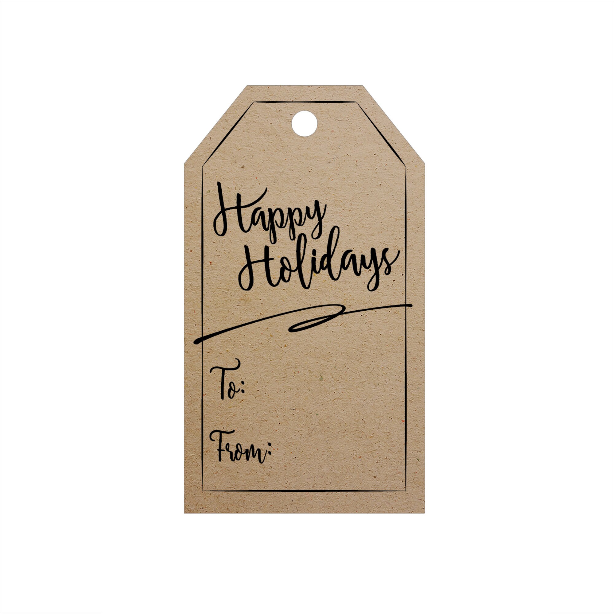 Happy Holidays Printable Gift Tags, Christmas Present Hang Tag, Cute ...