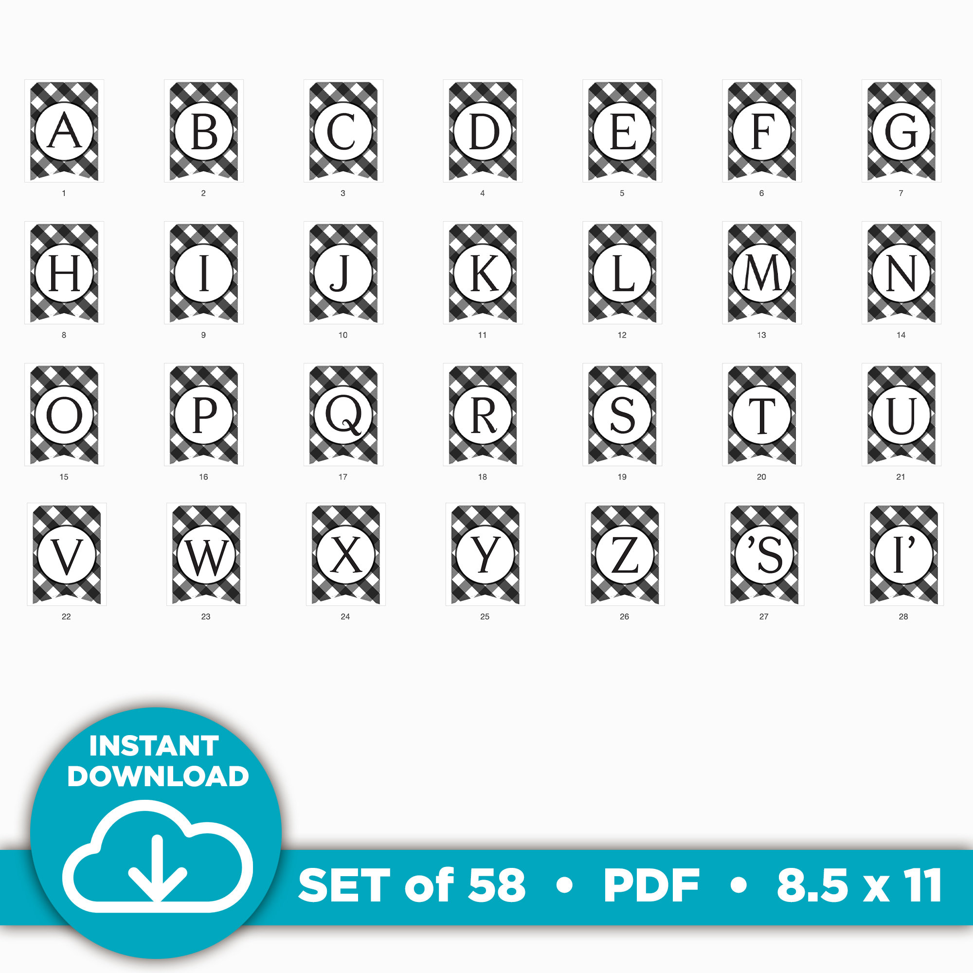 Buffalo Plaid Printable Banner, Christmas, Thanksgiving Fall Decor ...