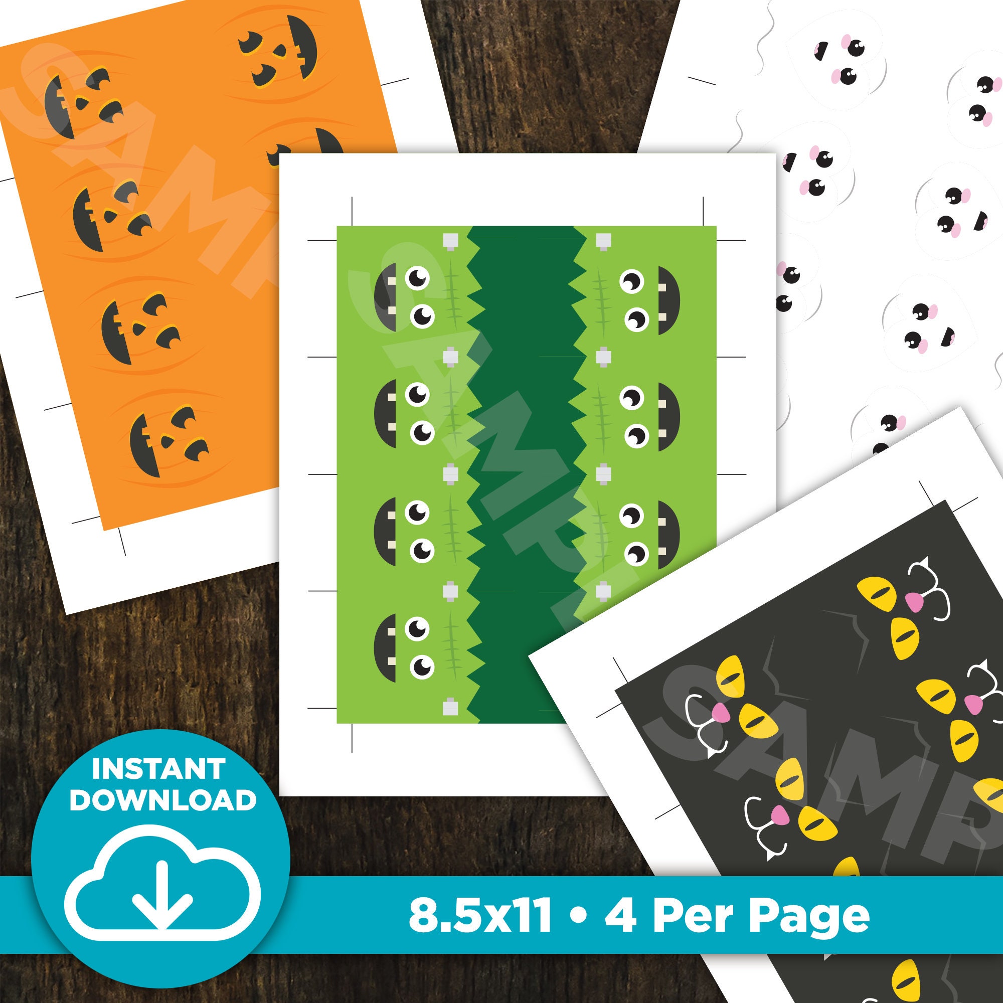 Cute Printable Halloween Lollipop Wraps, Trick or Treat Character Candy ...