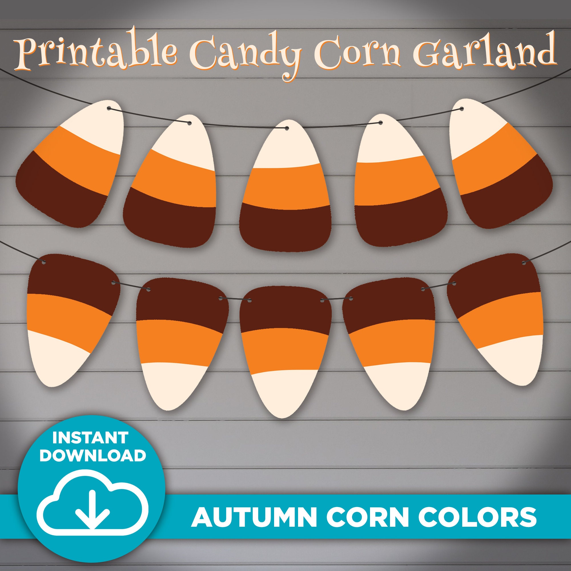 Candy Corn Printable Garland / DIY Halloween Decoration / Fun Autumn ...