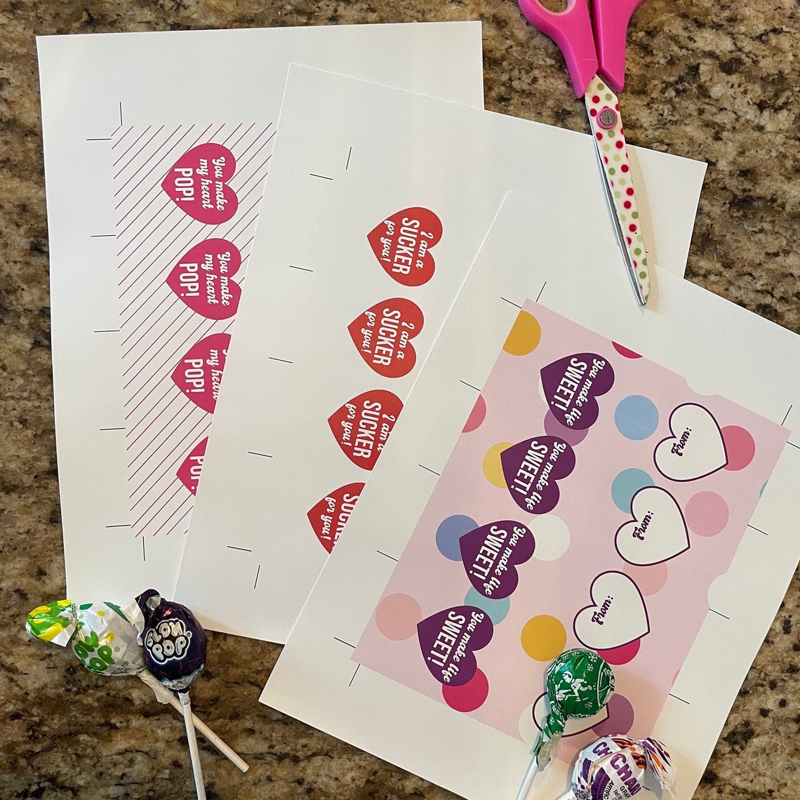 Cute Printable Lollipop Valentine, Valentine's Day Candy Exchange ...