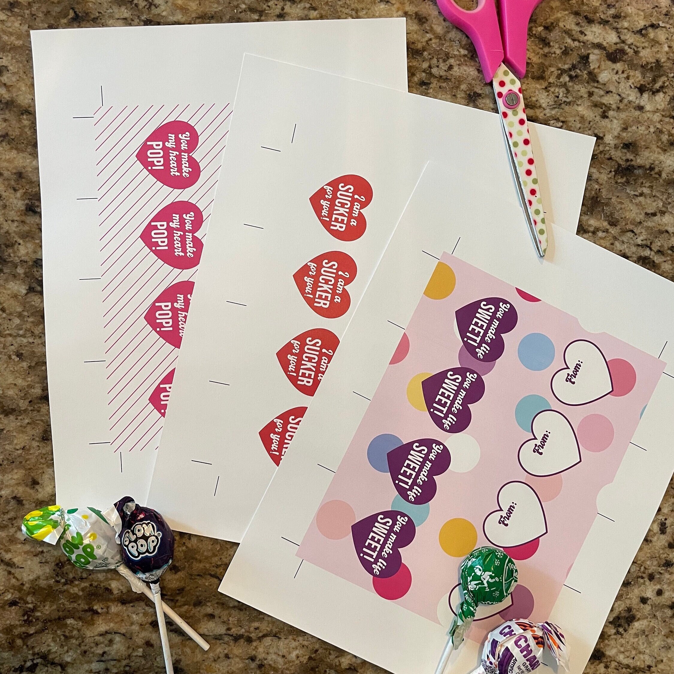 Cute Printable Lollipop Valentine, Valentine's Day Candy Exchange ...