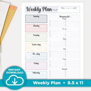 Printable Meal Planner Bundle, Monthly Plan, Weekly Prep & Plan, Dinner ...