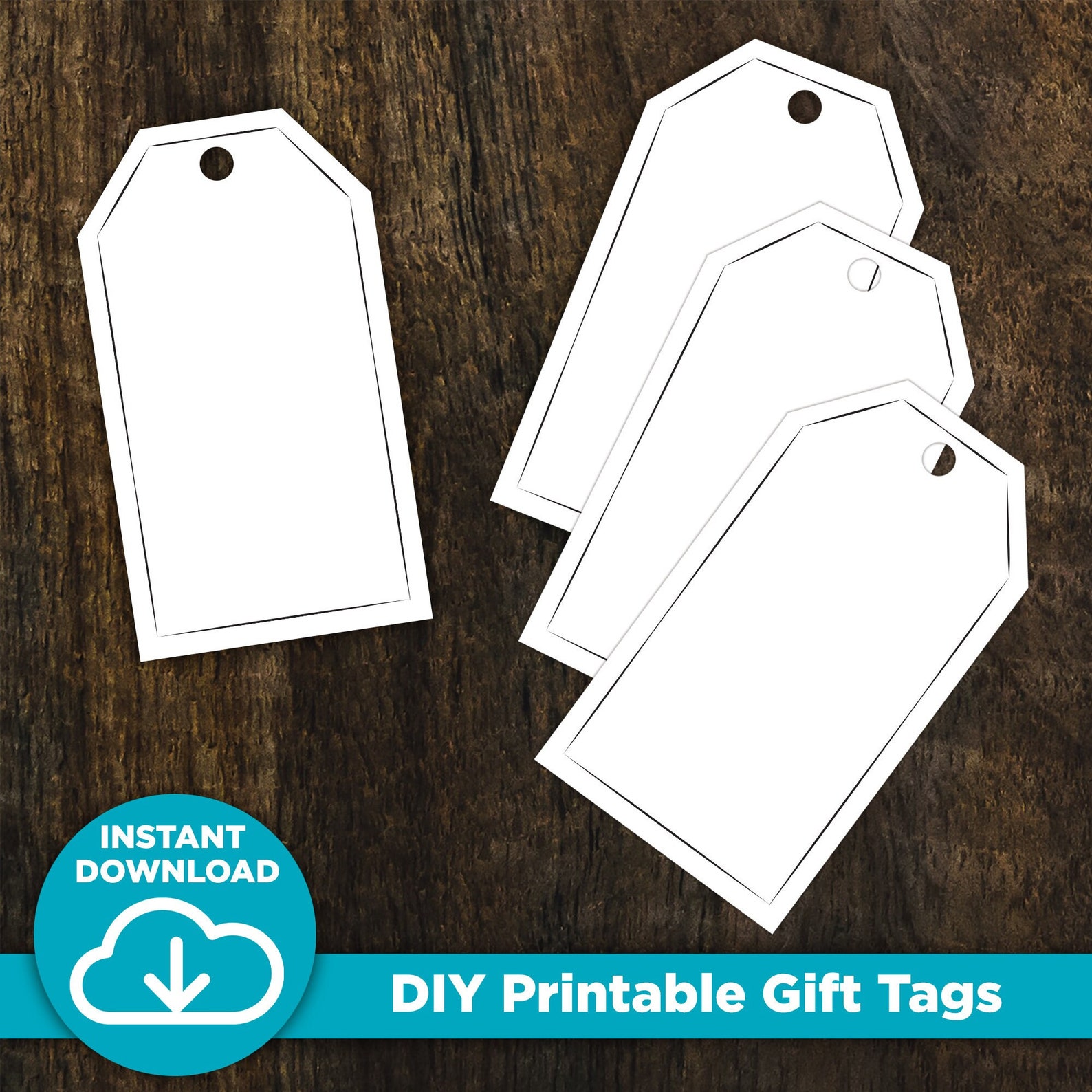 DIY Printable Gift Tags, Simple Hang Tag (PDF Download) - Etsy