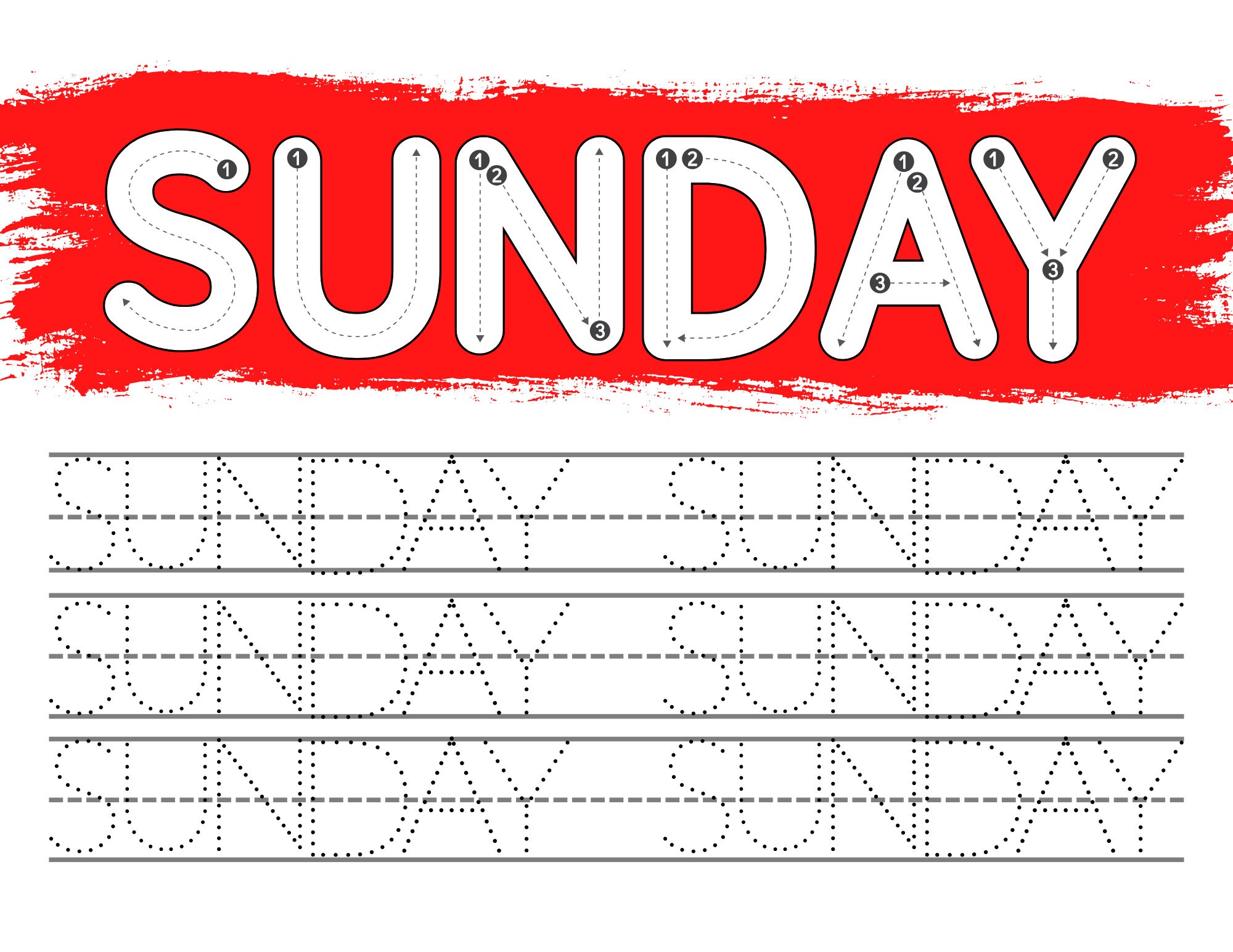 Days of the Week 7 Page Letter Tracing Worksheet - Etsy