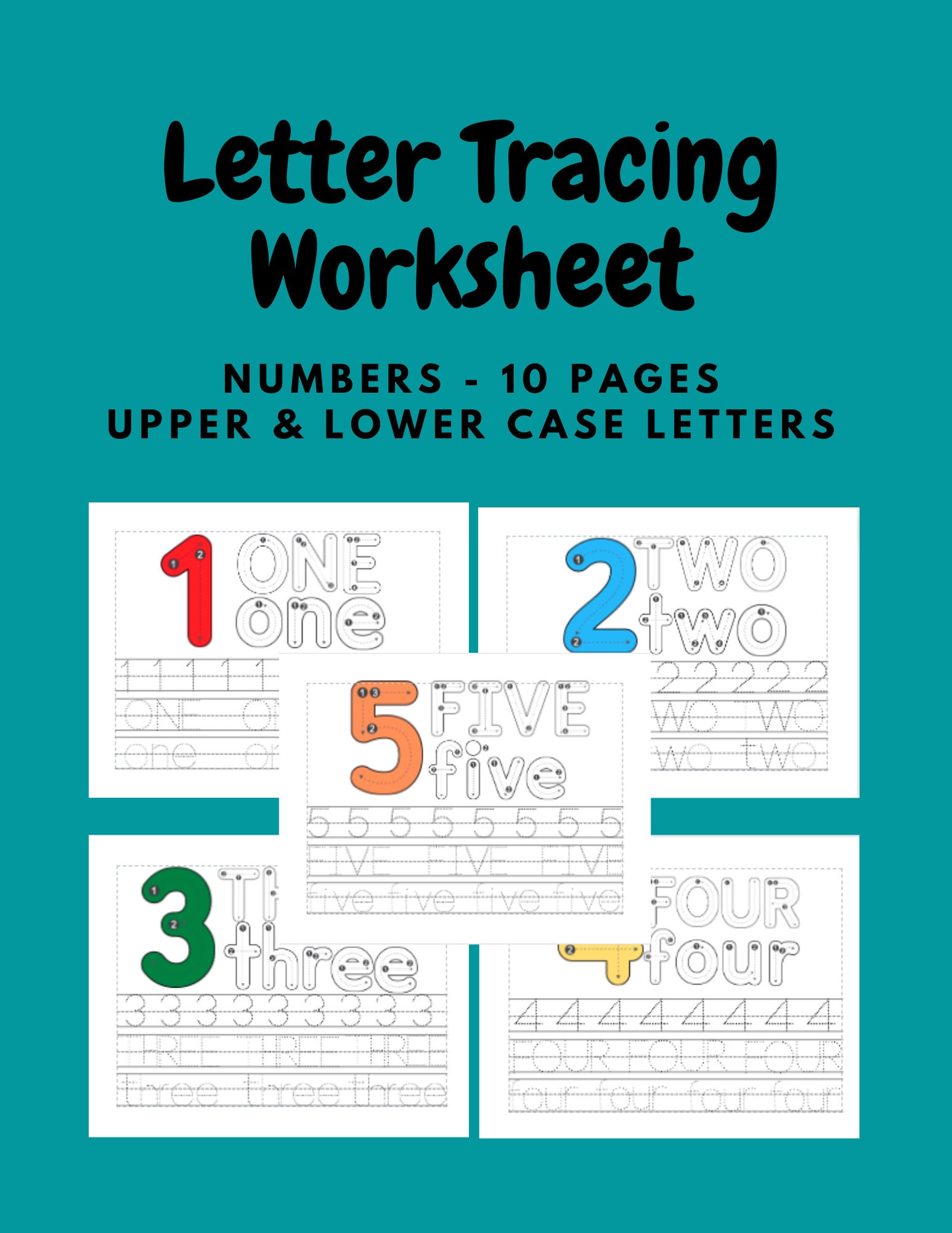 Learning My Letters and Numbers 10 Page Letter and Number - Etsy