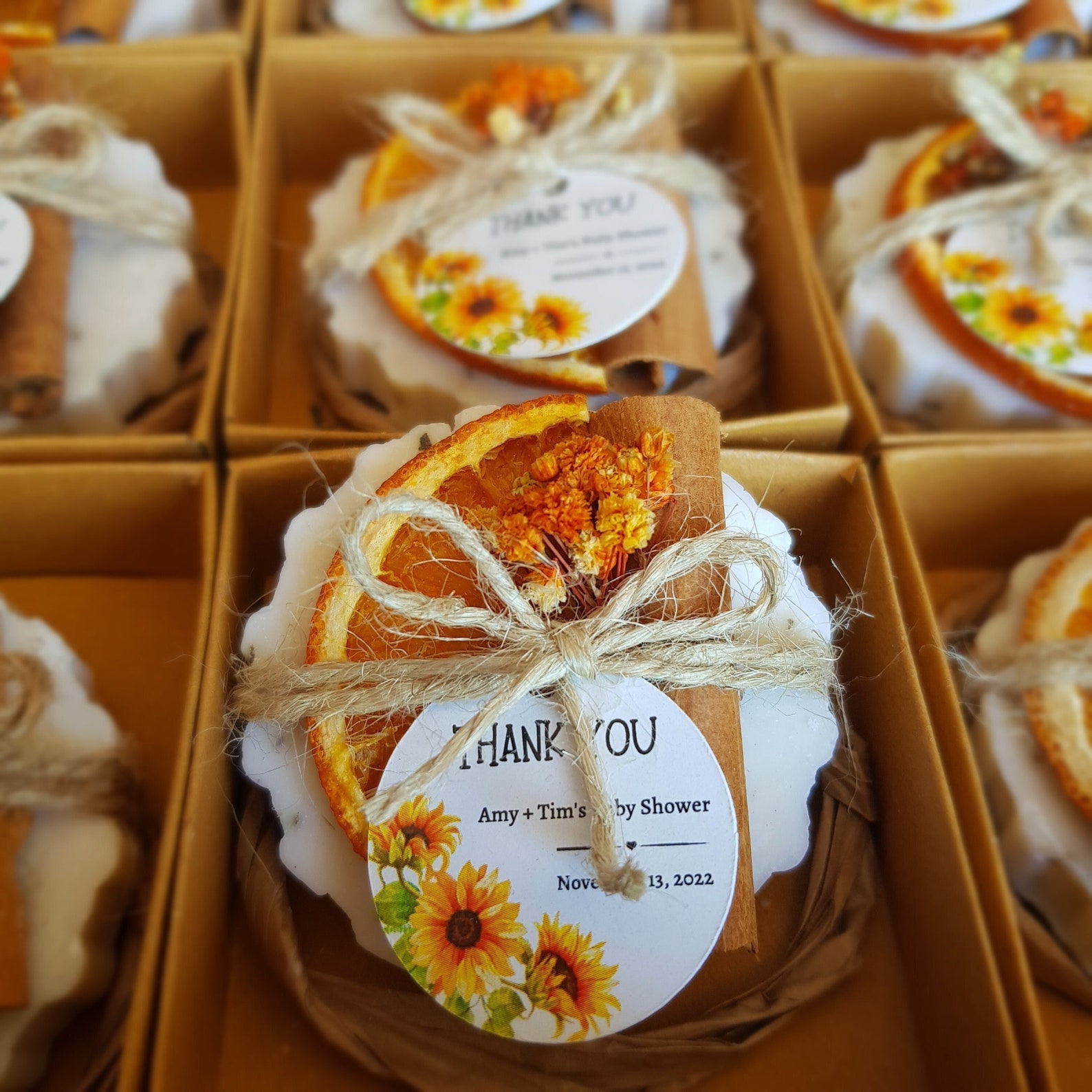 Baby Shower Favors for Guests, Orange & Cinnamon Mini Soaps, Bridal ...