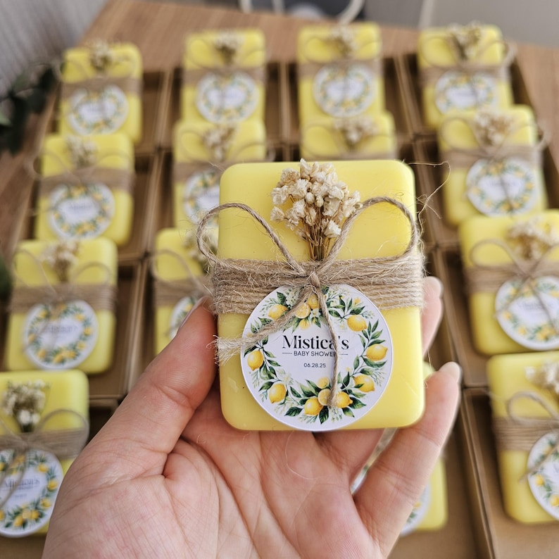Lemon Blossom Soap | Handcrafted Citrus Theme | Live Flowers & Jute ...