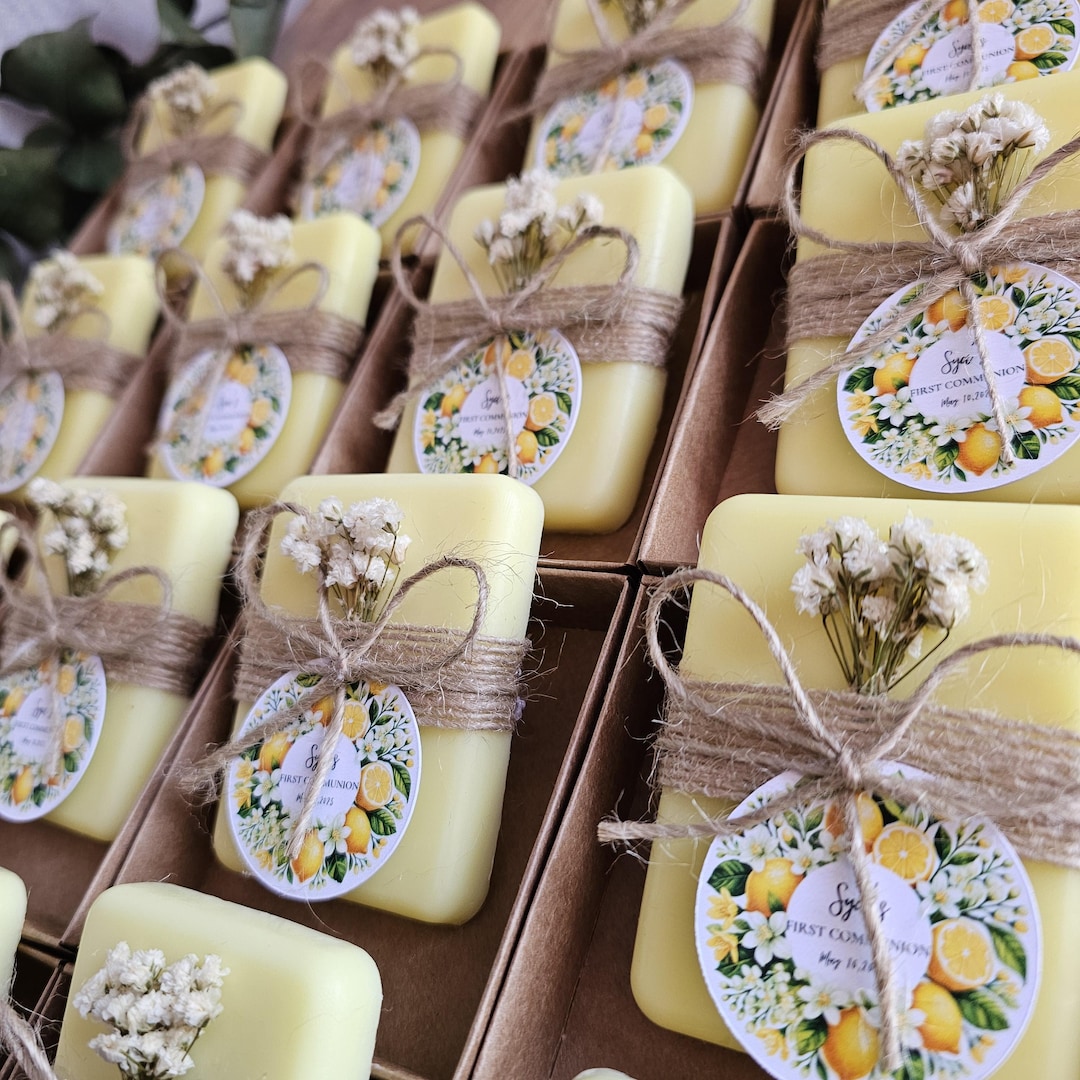 Lemon Soap Favors | Lemon Themed Guest Favors | Custom Tags for Baby ...