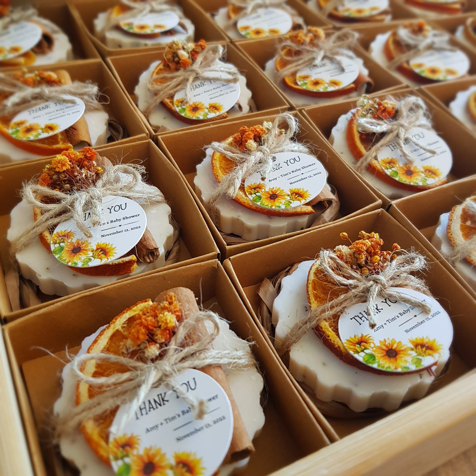 Baby Shower Favors for Guests, Orange & Cinnamon Mini Soaps, Bridal ...