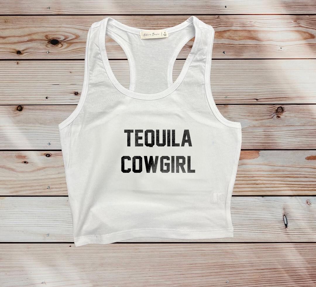 Tequila Cowgirl Cropped Tank Top – Western Party Shirt for Women - Etsy
