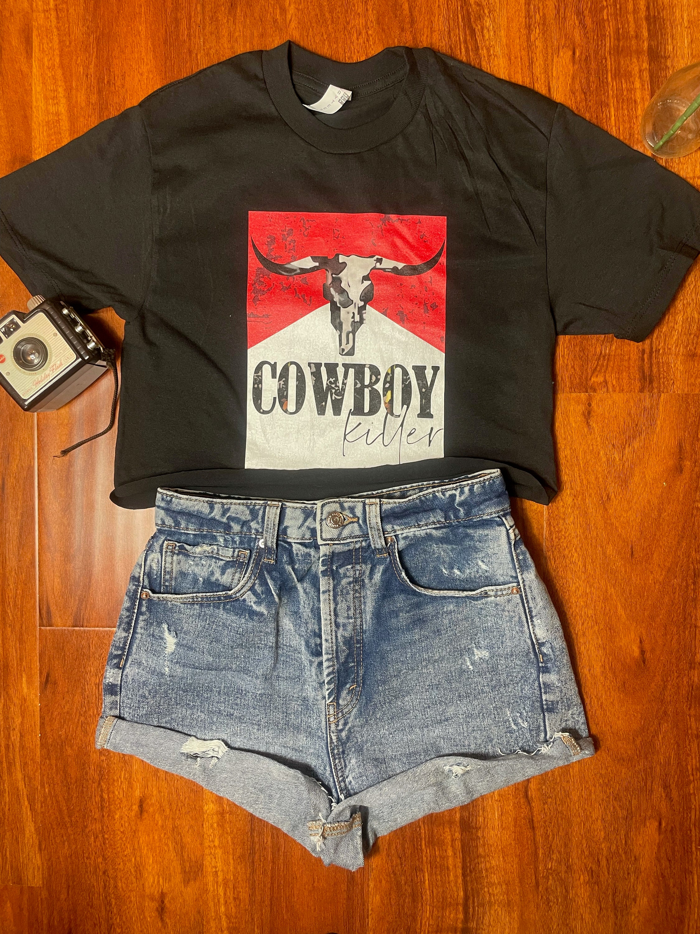 Cowboy Killer Western Crop Top Graphic Tee Cute Western - Etsy