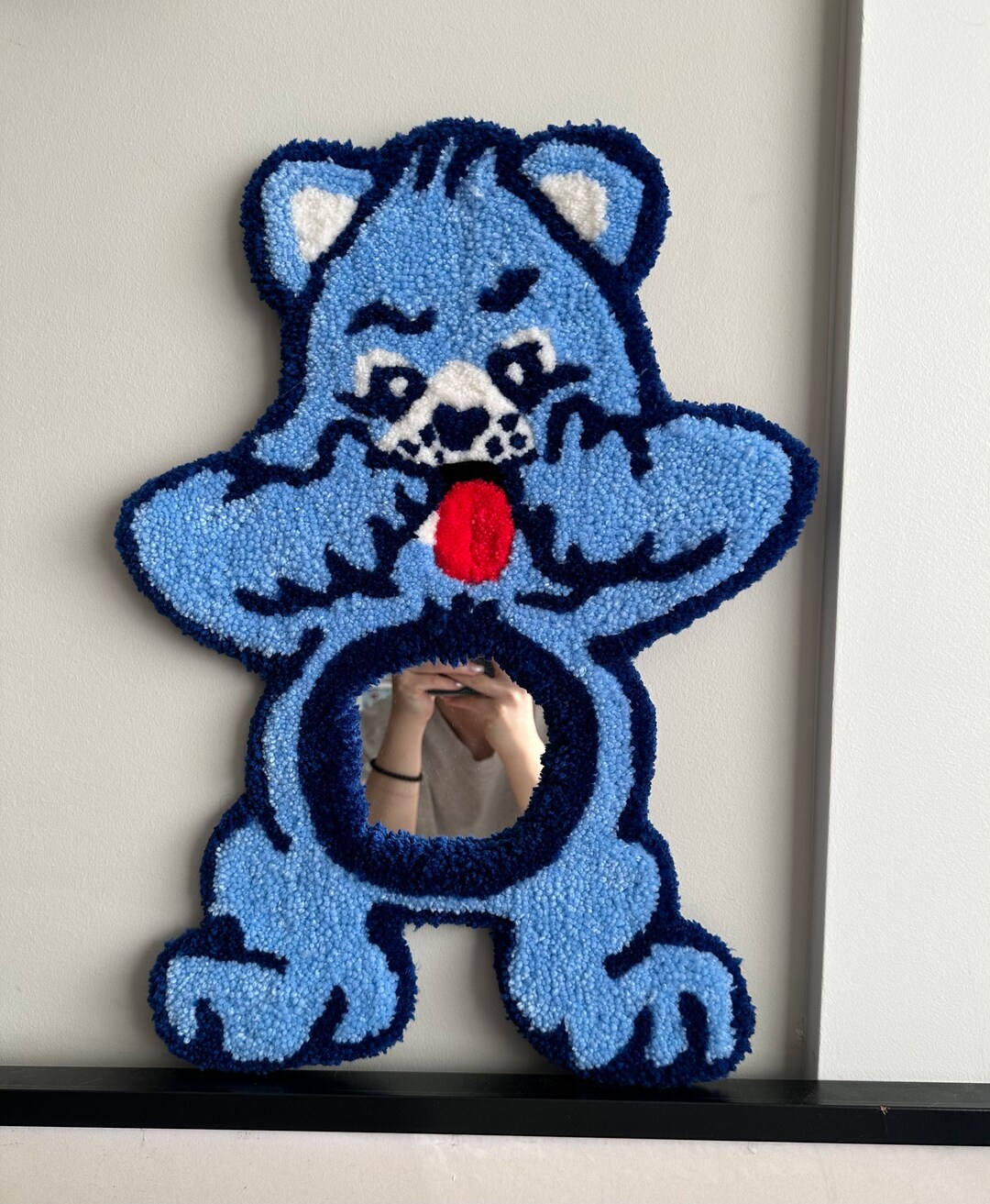 Carebear Grumpy Bear Tufting Mirror Wall Decoration Cute Hanging Gift ...