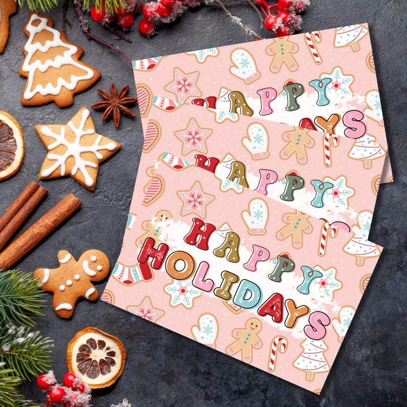 Gingerbread Happy Holidays Thank You Cards for Small Business, Insert ...
