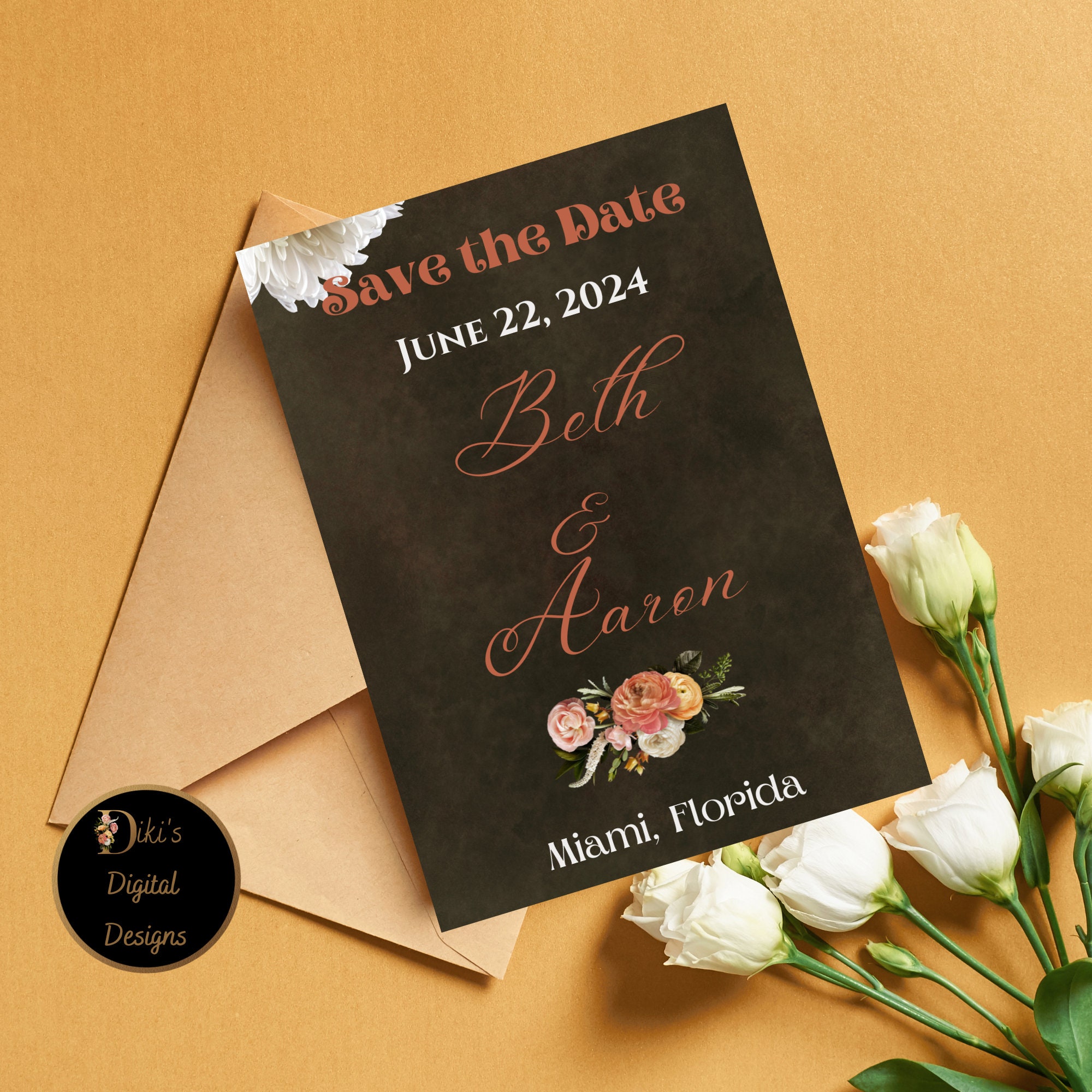 Brown Save the Date Wedding Template, Save the Date Postcard Template ...